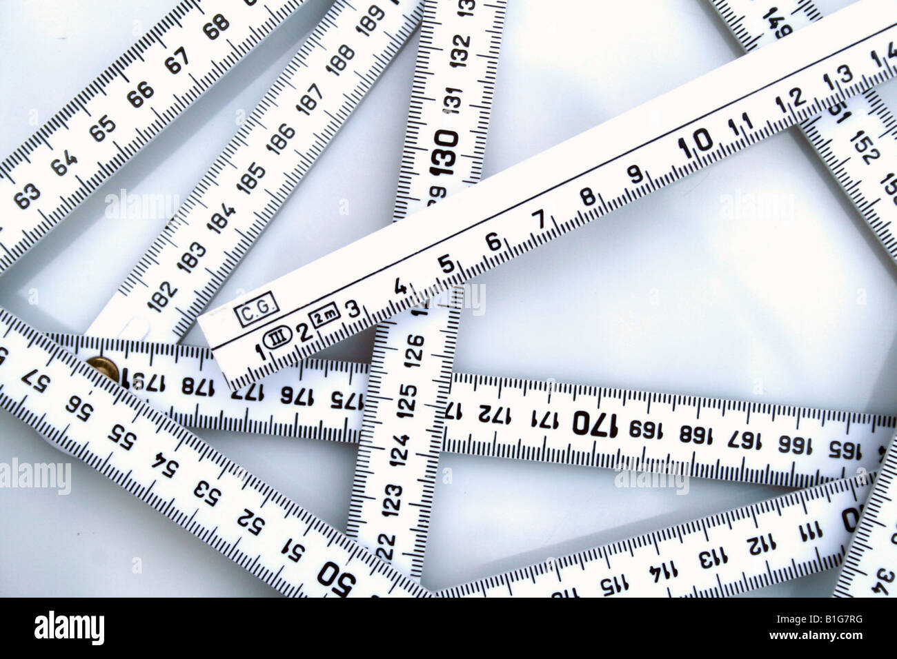Closeup view of measuring tapes Stock Photo - Alamy