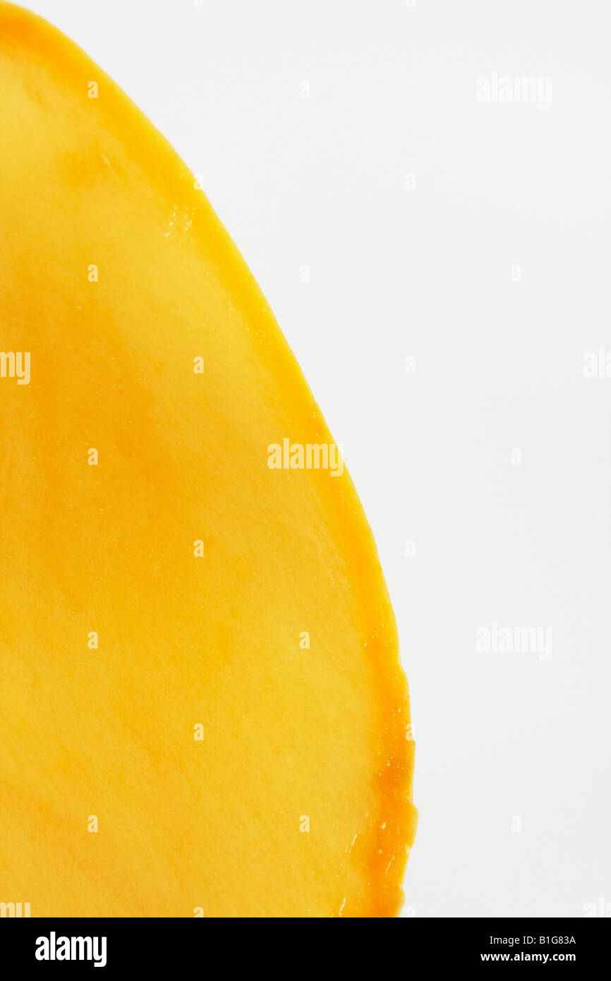 Cut Open Half Of Mango On White Background In Studio Stock Photo - Alamy