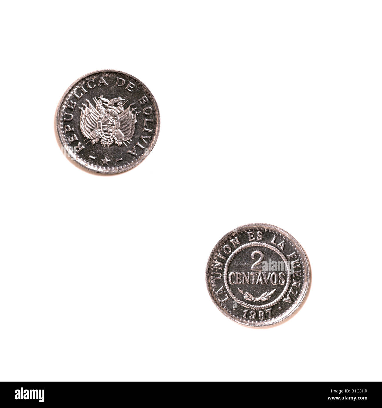 Bolivian 2 Centavos coin Stock Photo - Alamy