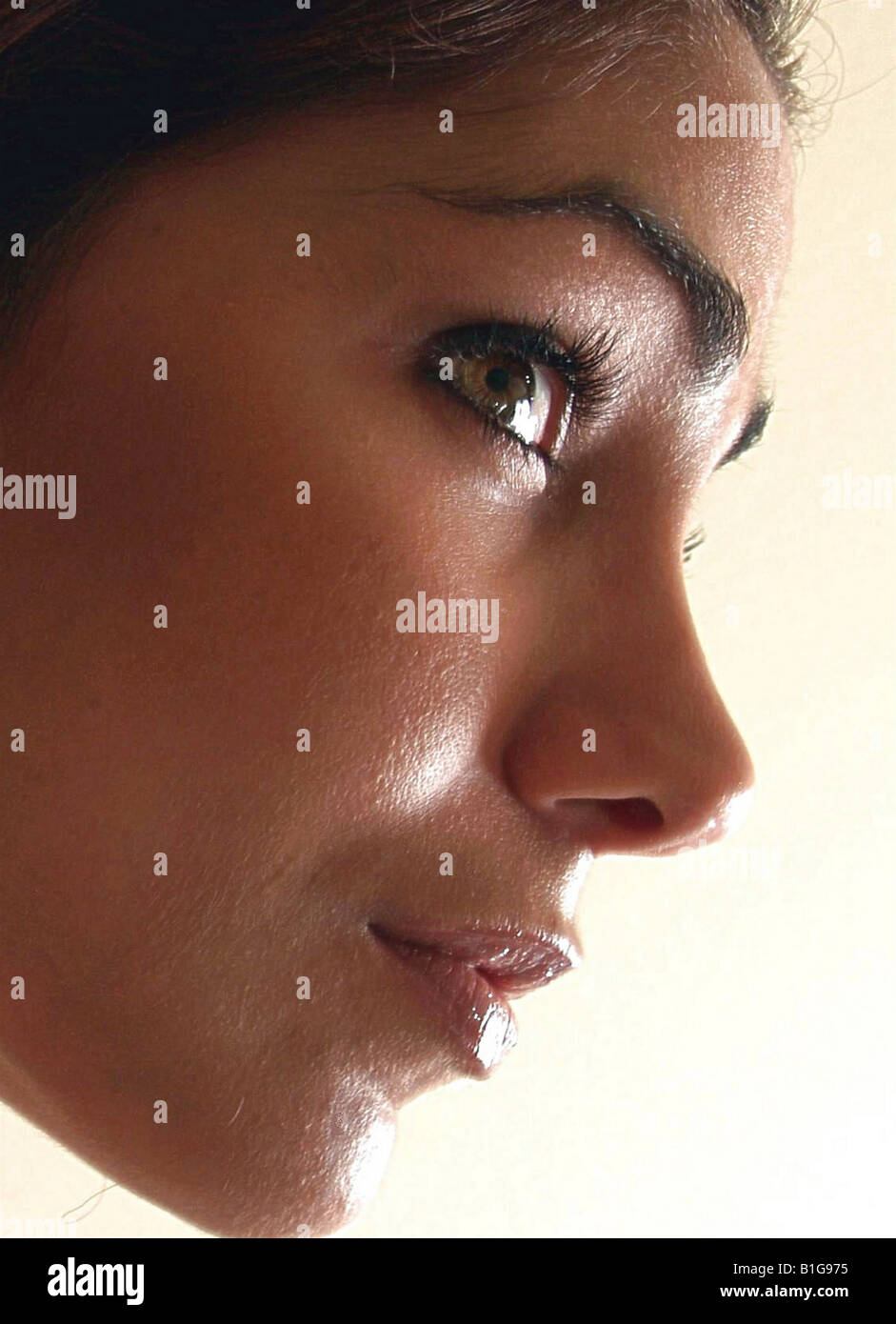 Profile of a woman face in detail Stock Photo - Alamy