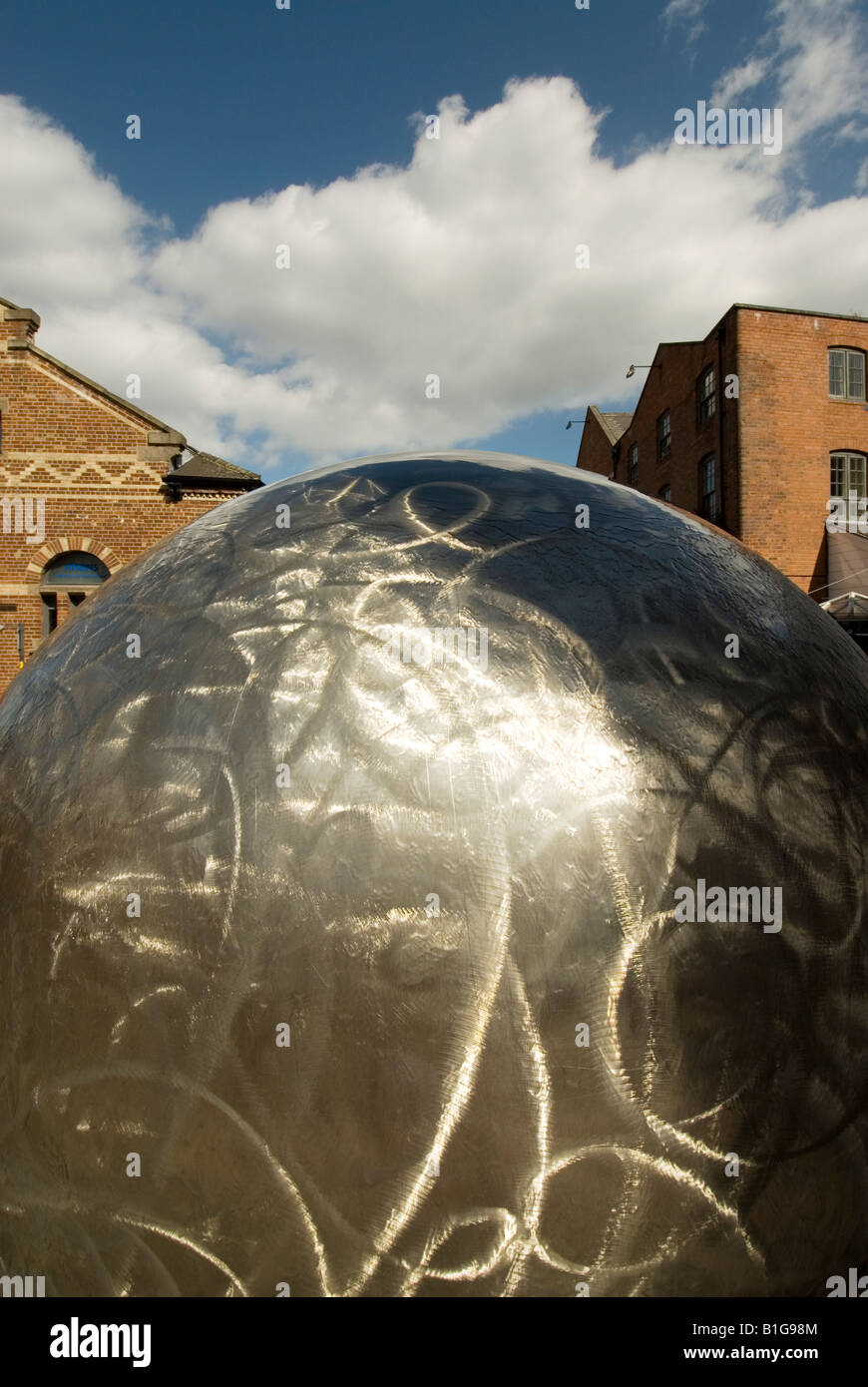millennium globe statue in leeds uk Stock Photo - Alamy
