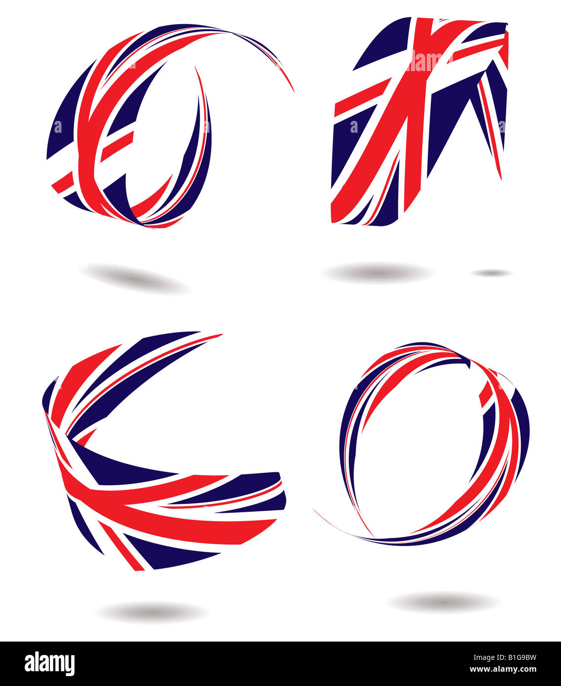 British flag wrapped around itself with a drop shadow Stock Photo - Alamy