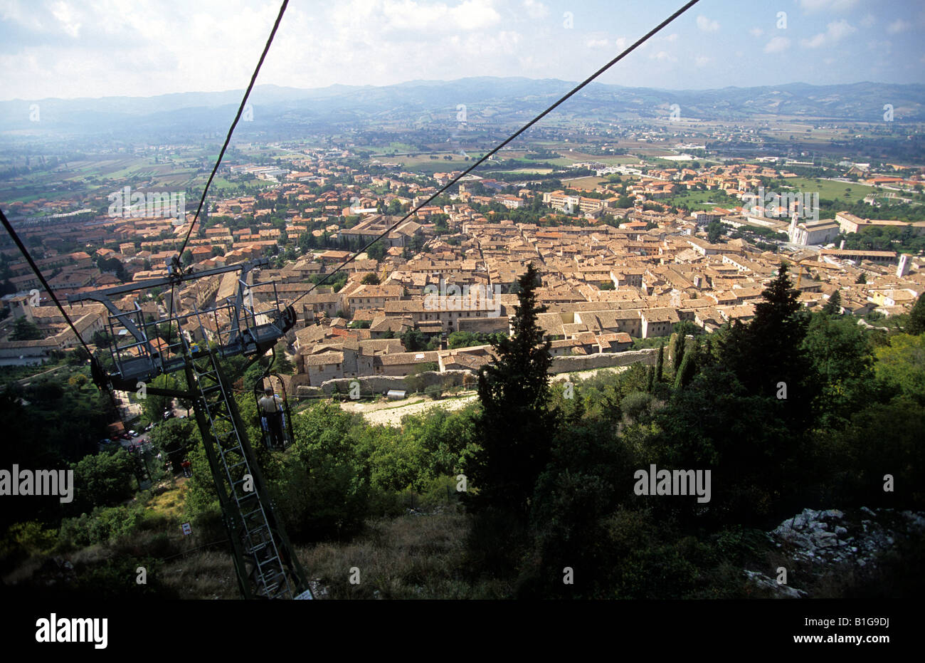 italy umbria gubbio view of the town from the top of mount ingino Stock ...