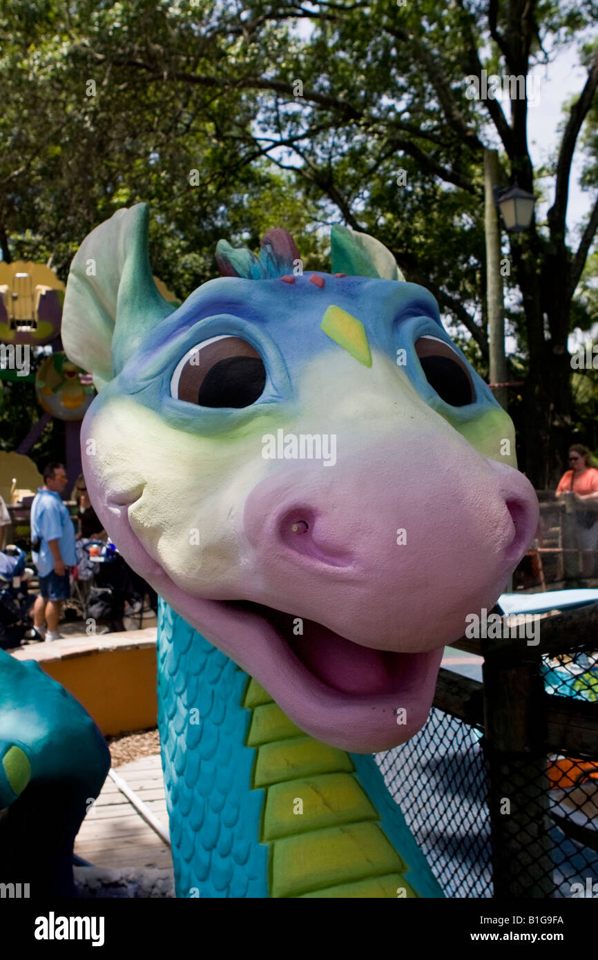 Cartoonish Dragon Head in the Land of the Dragons Children's Playground ...