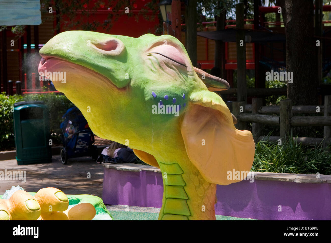 Cartoonish Dragon Head in the Land of the Dragons Children's Playground ...