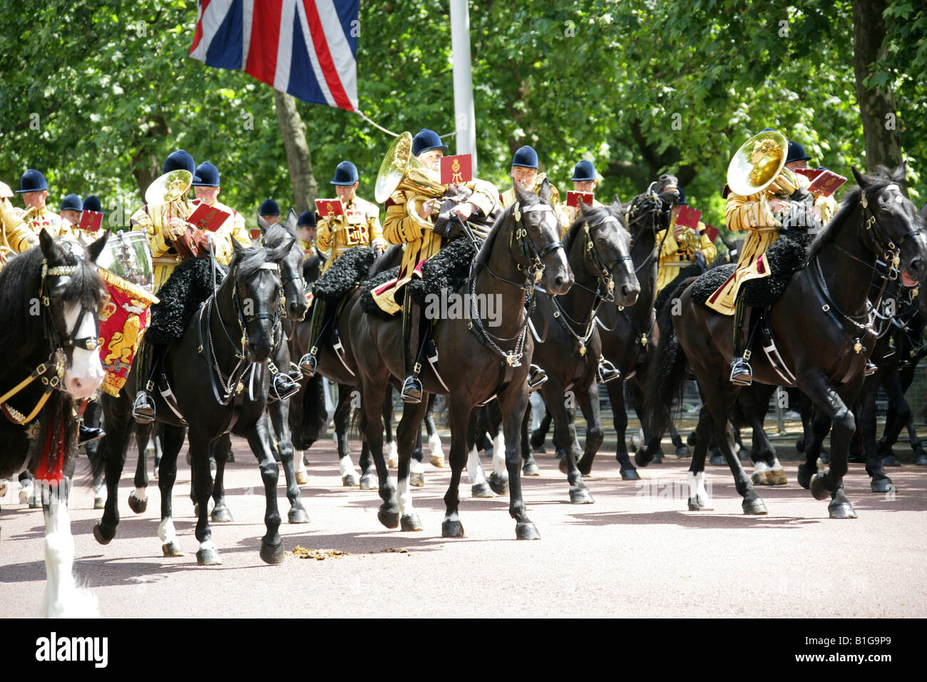 The Massed Mounted Band in the Trooping the Colour Ceremony, The Mall ...