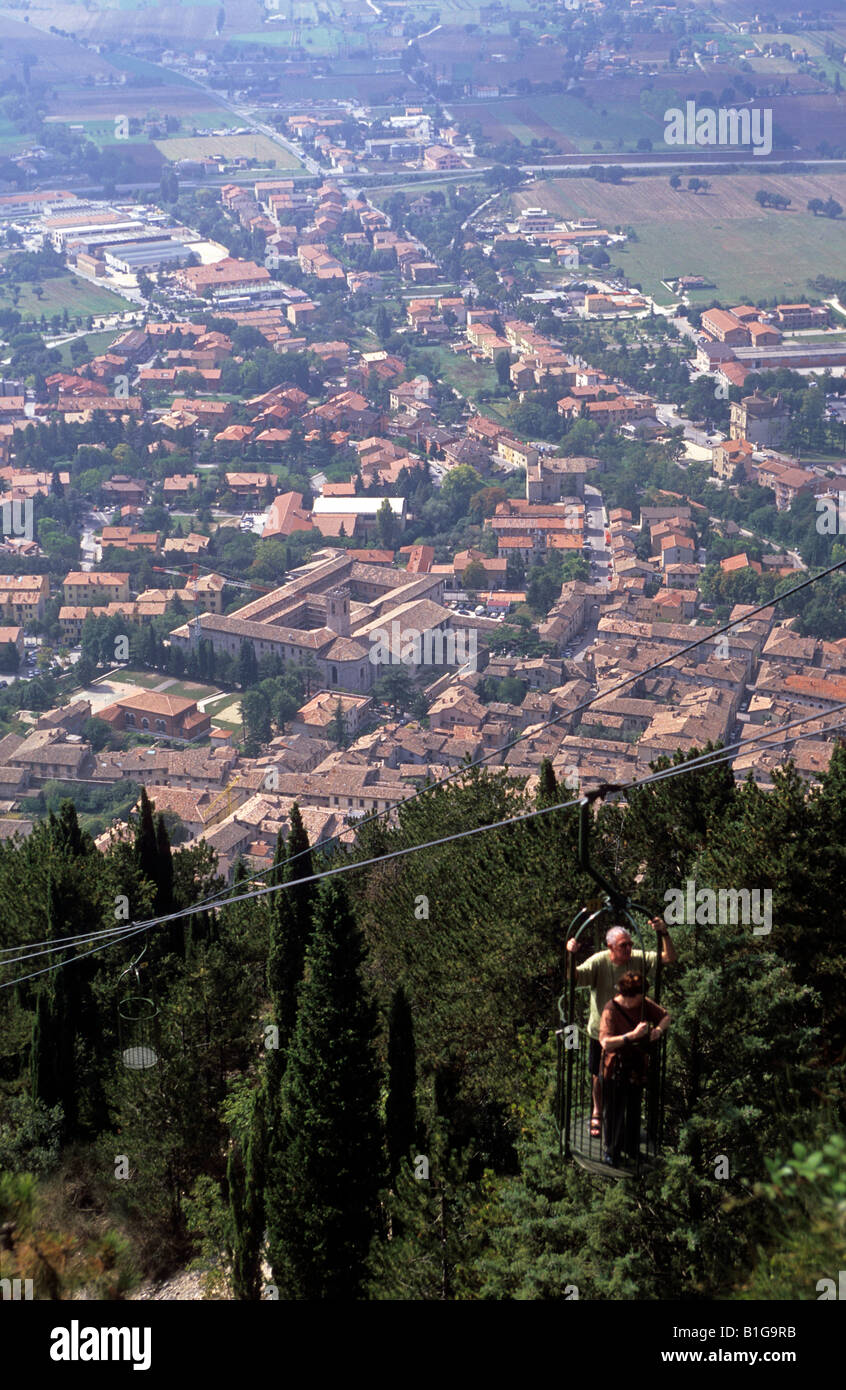 italy umbria gubbio view of the town from the top of mount ingino Stock ...