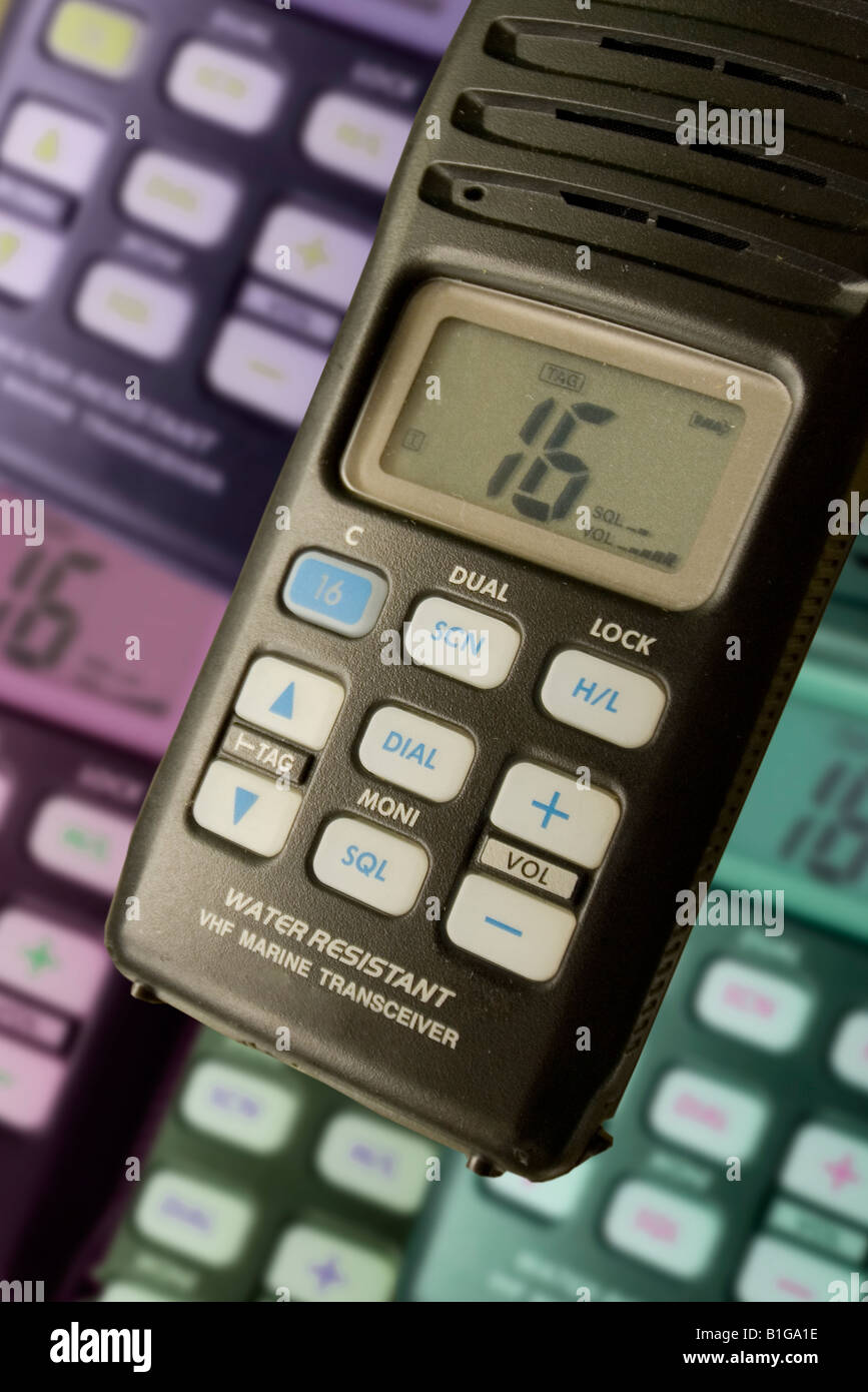 VHF marine handheld radio Stock Photo - Alamy