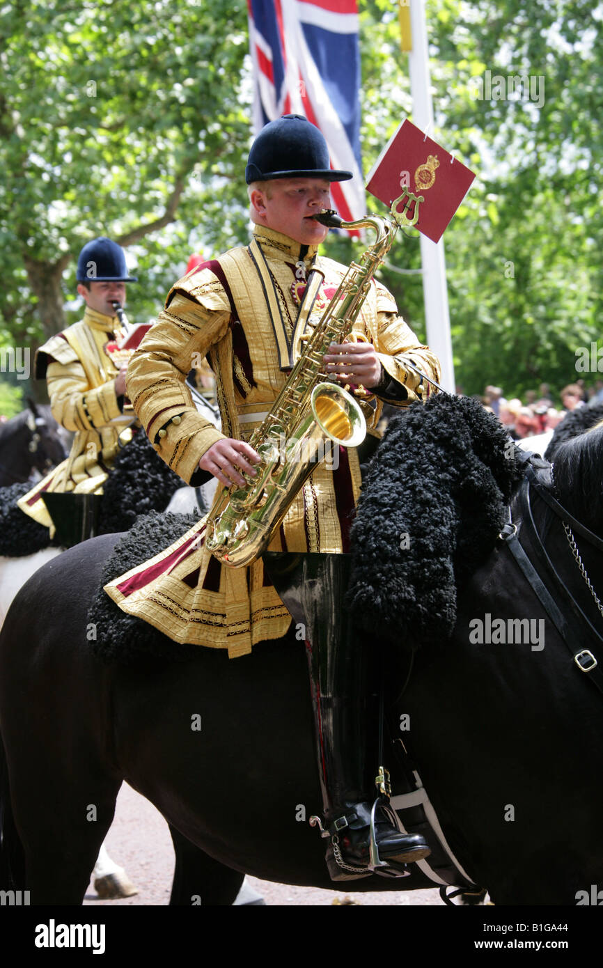 The Massed Mounted Band in the Trooping the Colour Ceremony, The Mall ...