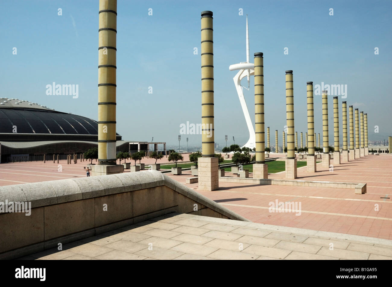 Iconic Columns frame the 130 metre white Telecommunications Tower ...