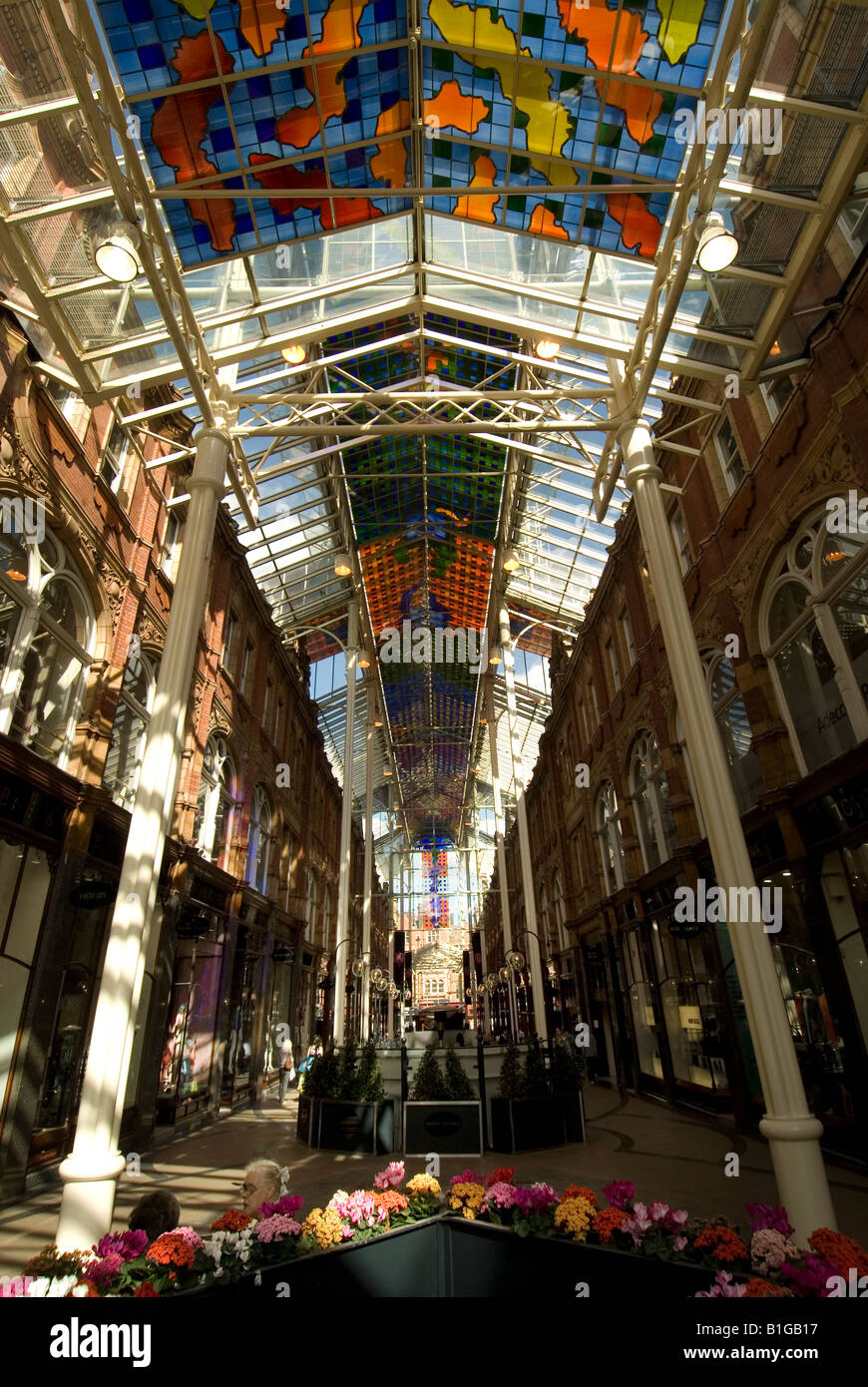 inside a victorian shopping mall in Leeds UK Stock Photo - Alamy