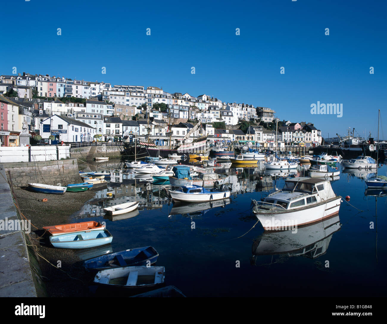 brixham harbour, devon, england Stock Photo - Alamy