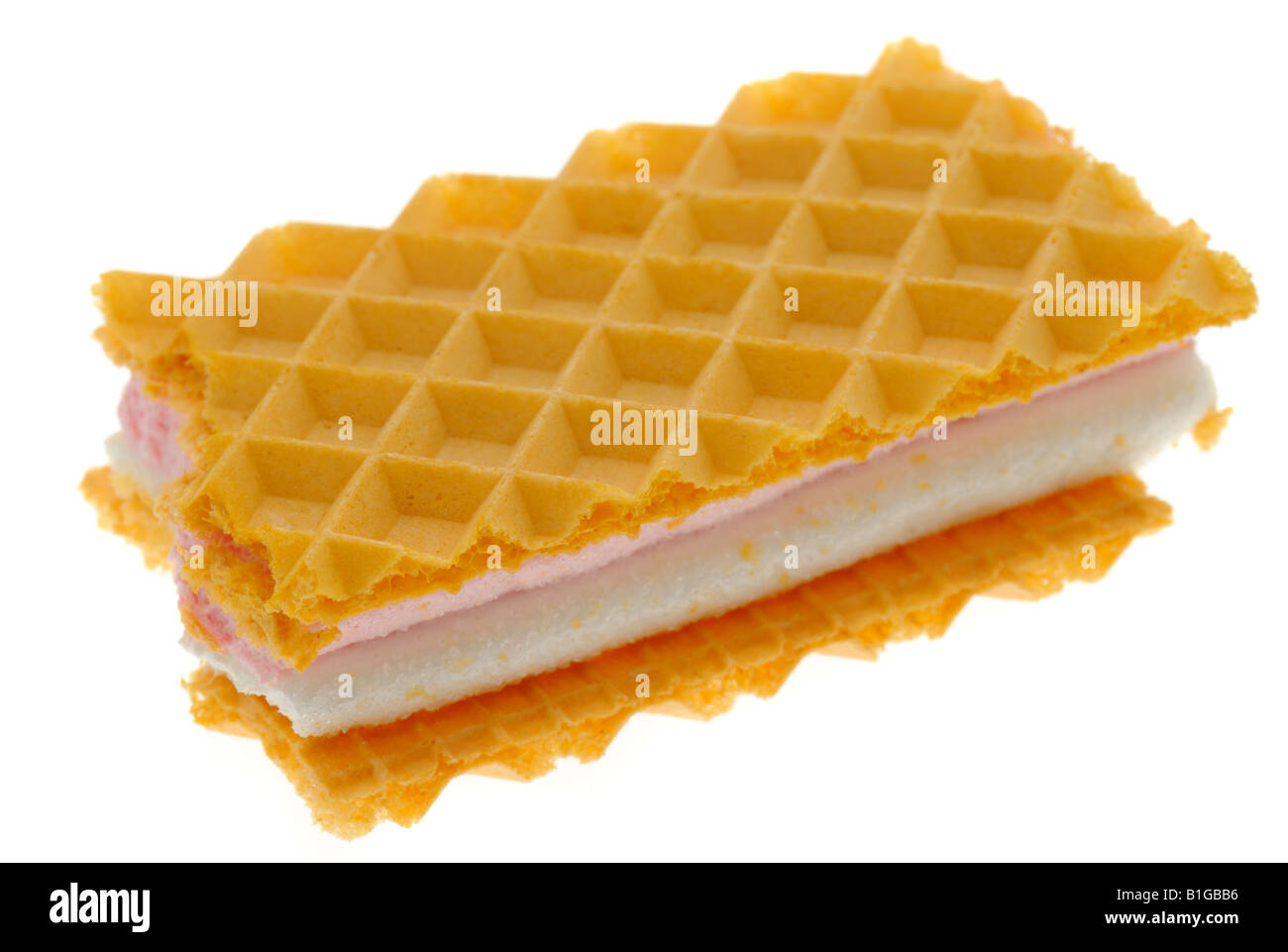 Pink n Whites Mallow Sandwich with a bite out Stock Photo - Alamy