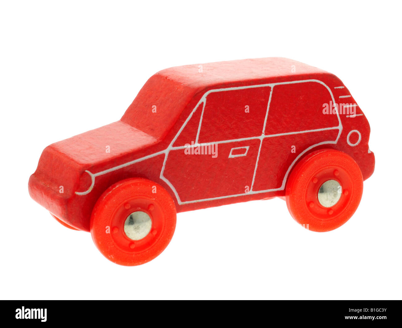 Red Wooden Toy Car Stock Photo - Alamy