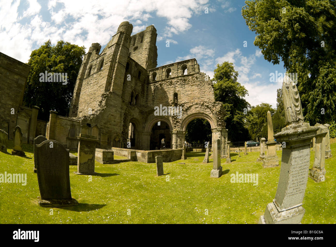 Kelso Abbey Scotland fisheye view Stock Photo - Alamy