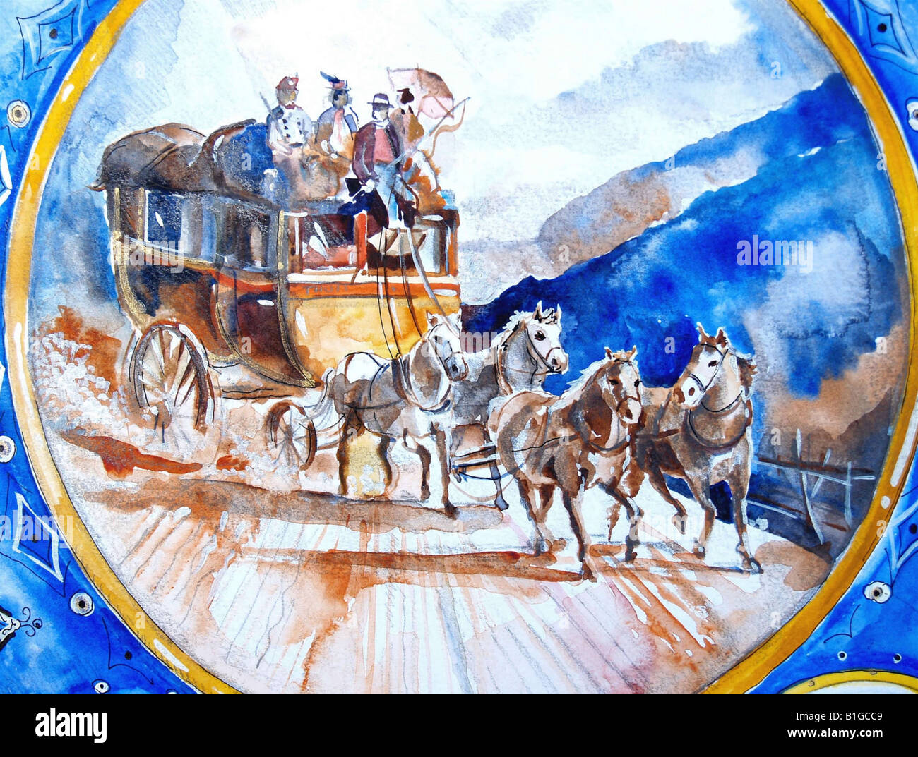 Horse Drawn Carriage Art Stock Photos & Horse Drawn Carriage Art Stock ...