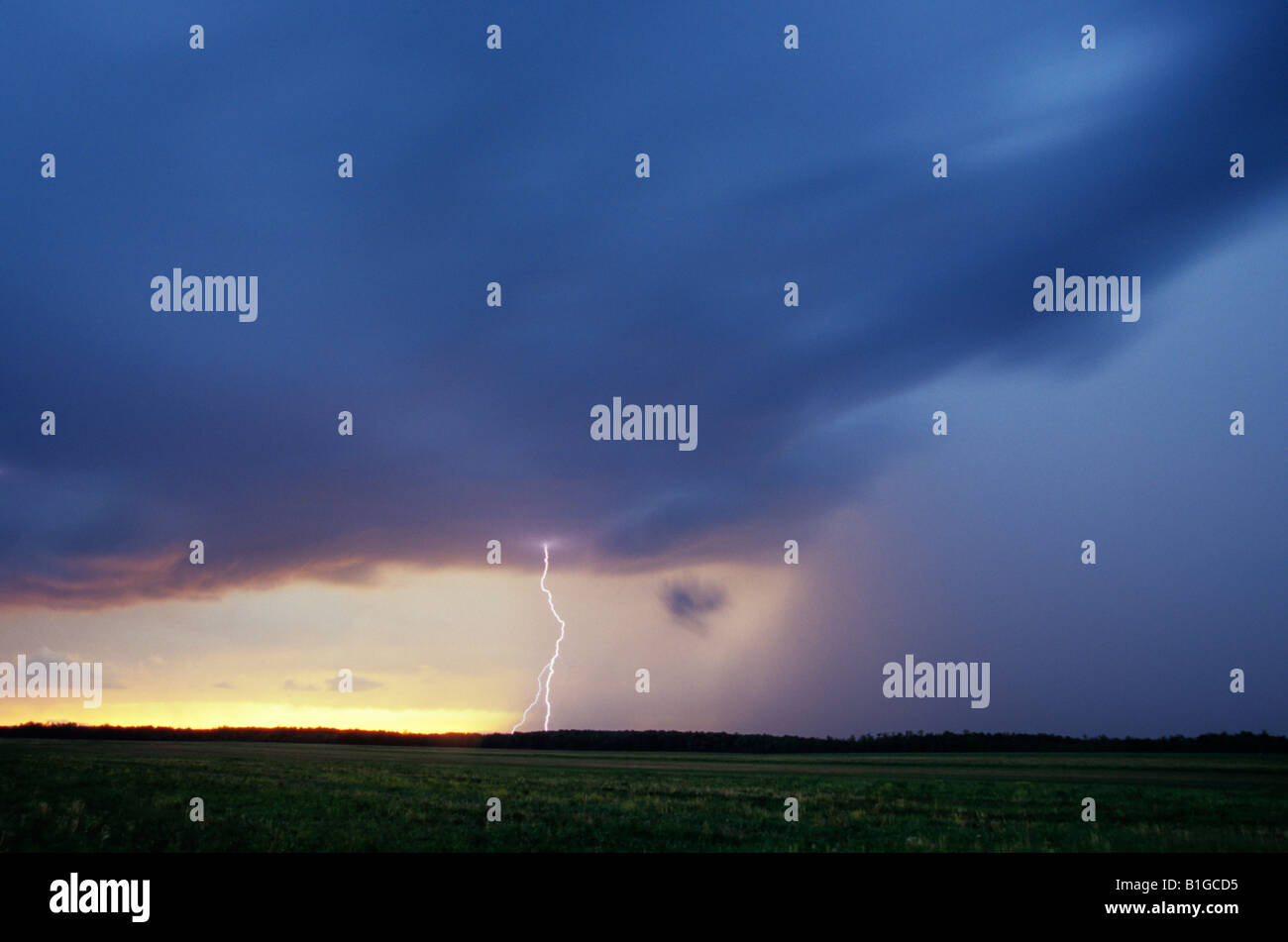 Thunderstorm with lightning Stock Photo - Alamy