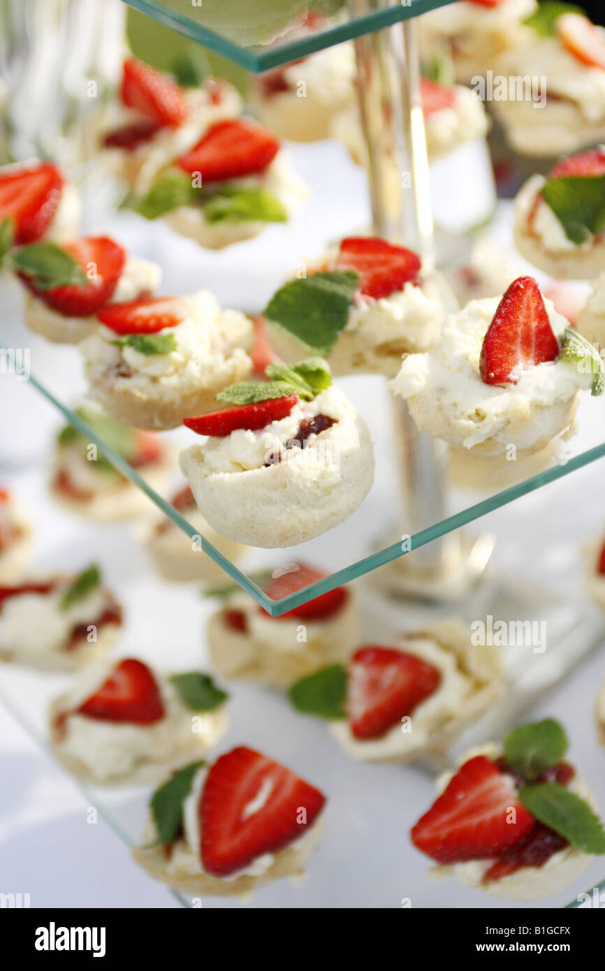 Traditional English Tea - scones strawberries and cream Stock Photo - Alamy