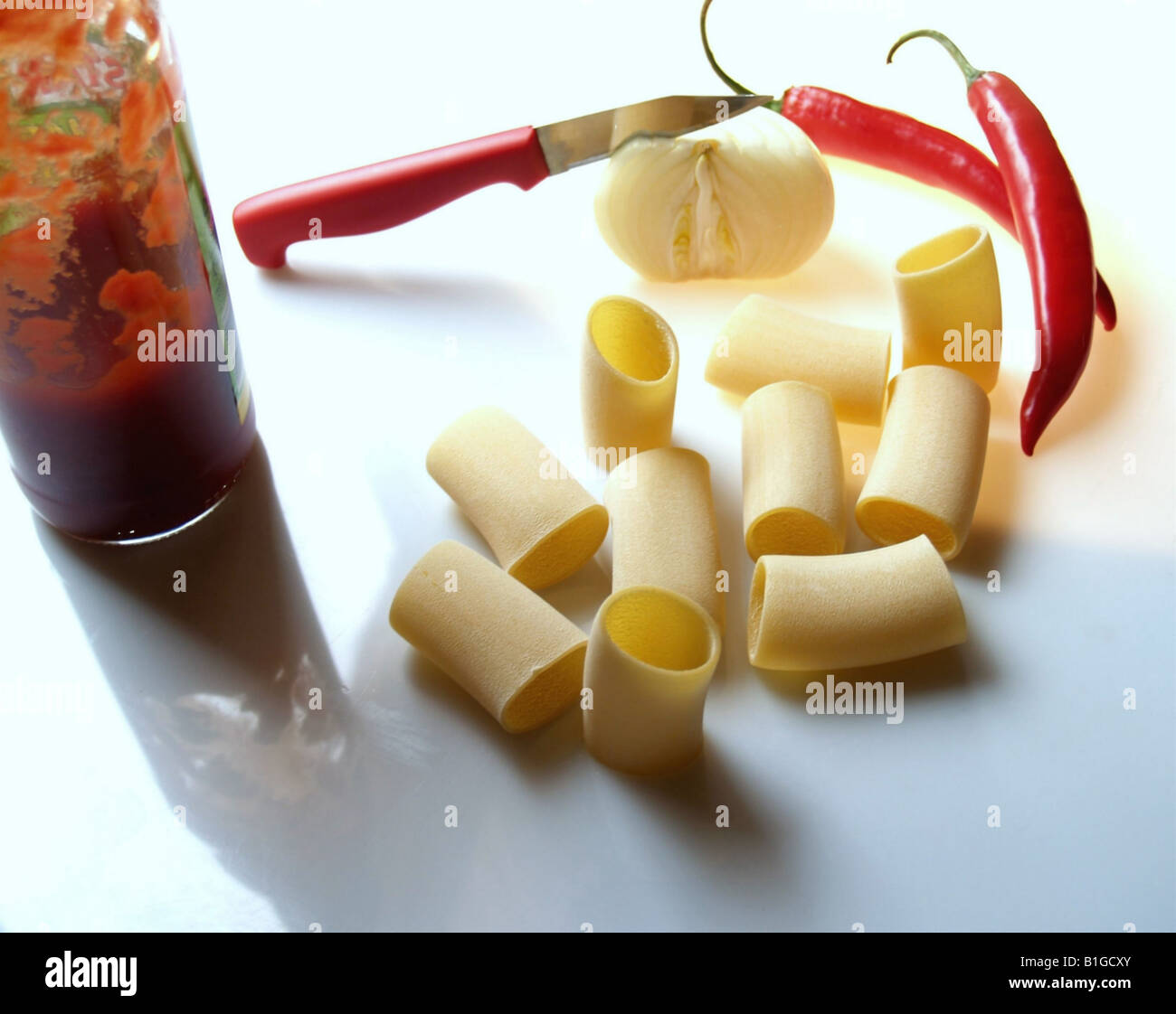 Studio shot of foodstuff against white background Stock Photo - Alamy