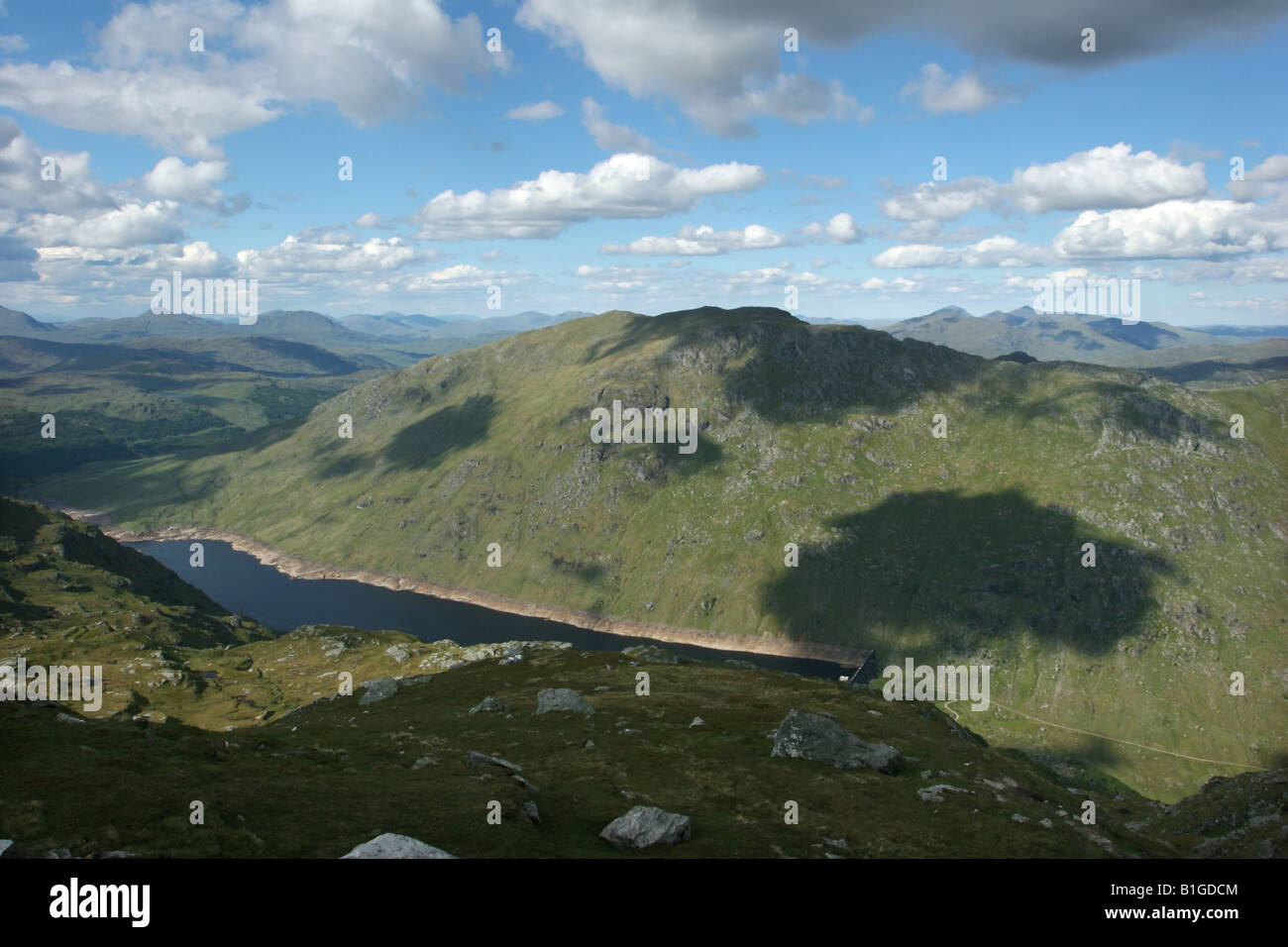 Looking across Loch Sloy to Ben Vorlich from the summit of Ben Vane ...