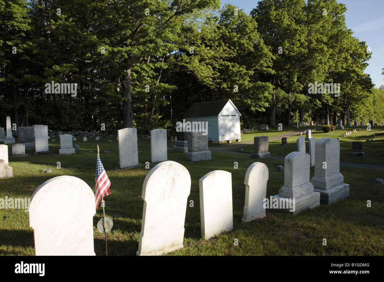 New England graveyard during the spring months Stock Photo - Alamy