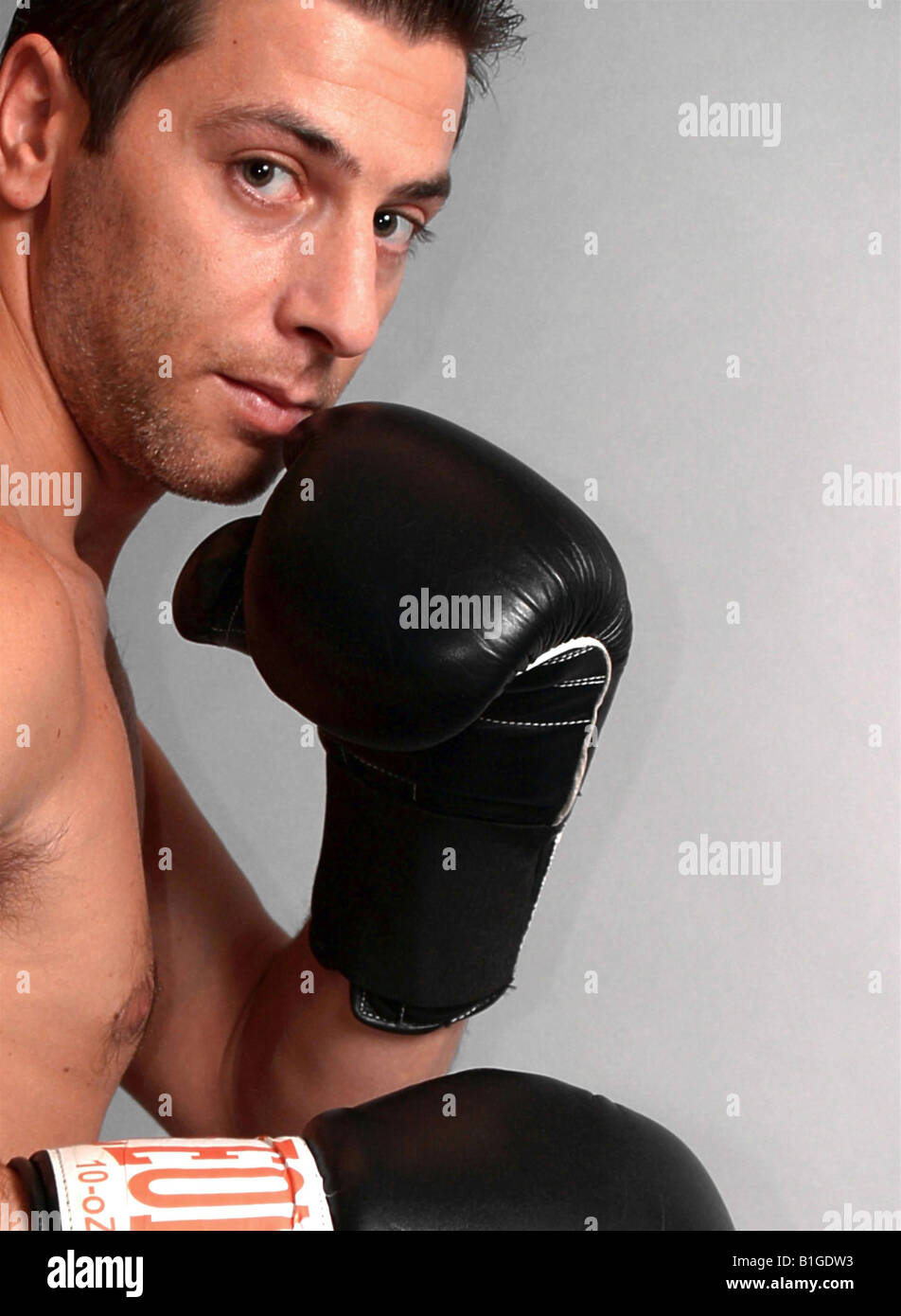 Closeup of a young man boxing Stock Photo - Alamy