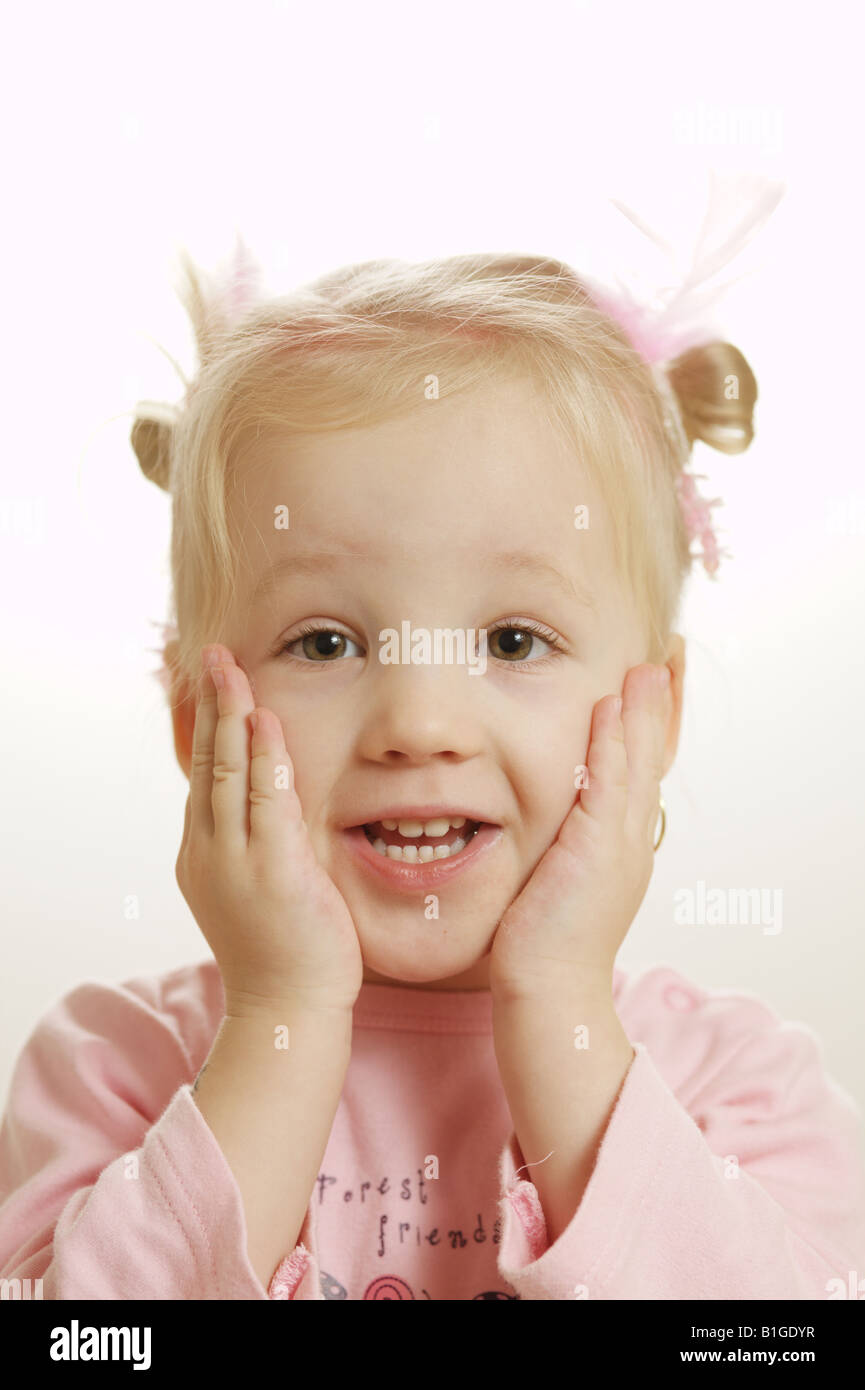 Little girl making grimace. Portrait Stock Photo - Alamy