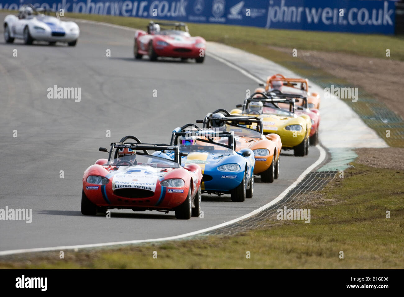 Ginetta G20 cars racing in Ginetta Championship 2008 race Knockhill ...