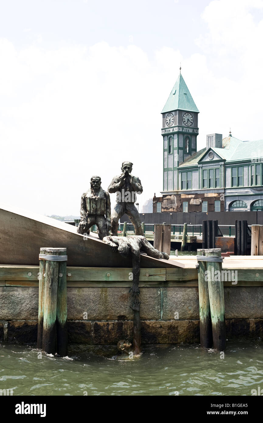 Statue to lost merchant marine men in World War 2 with Pier a in the ...