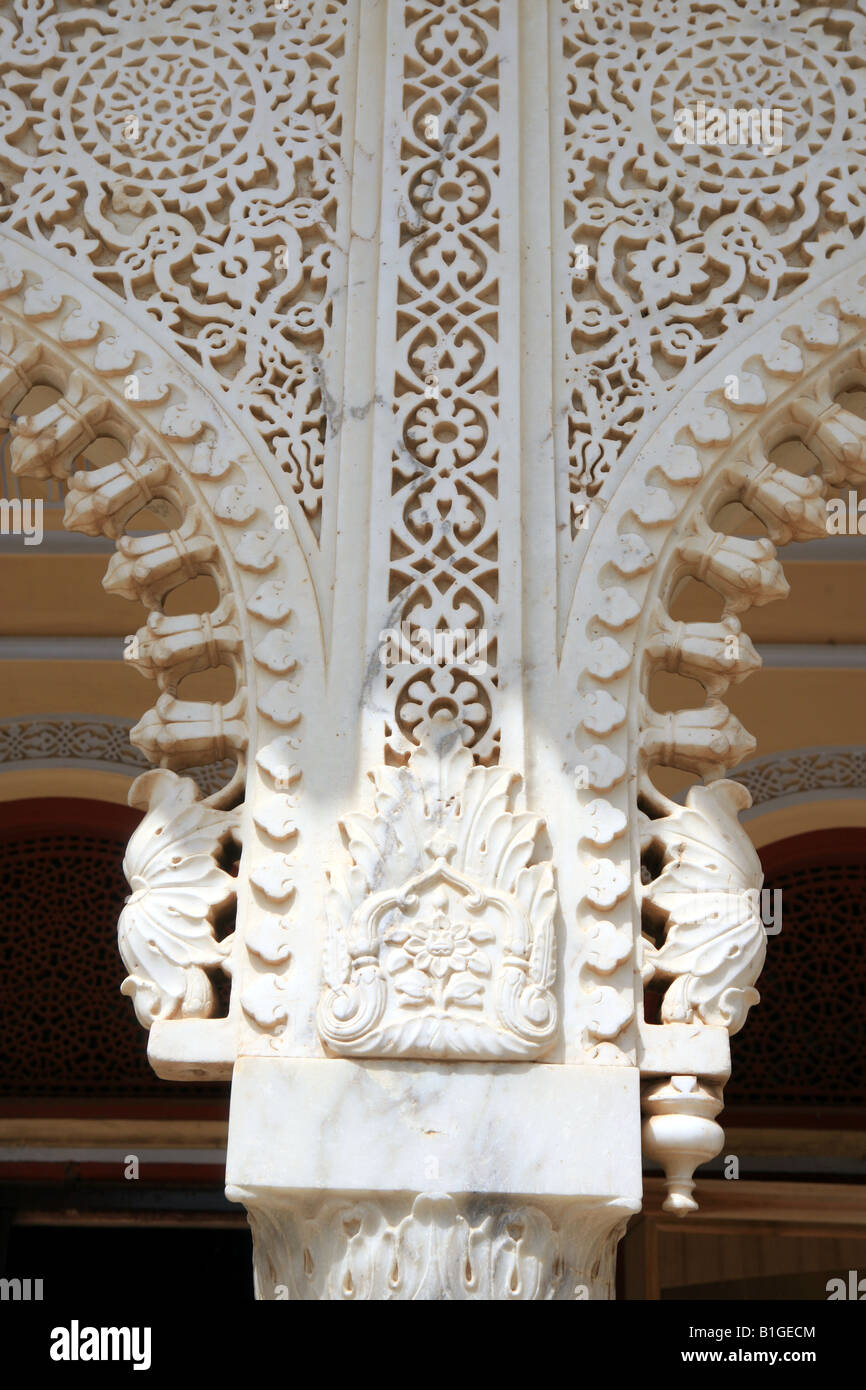 Ornate decorated pillar head in the Museum in Jaipur India Stock Photo ...