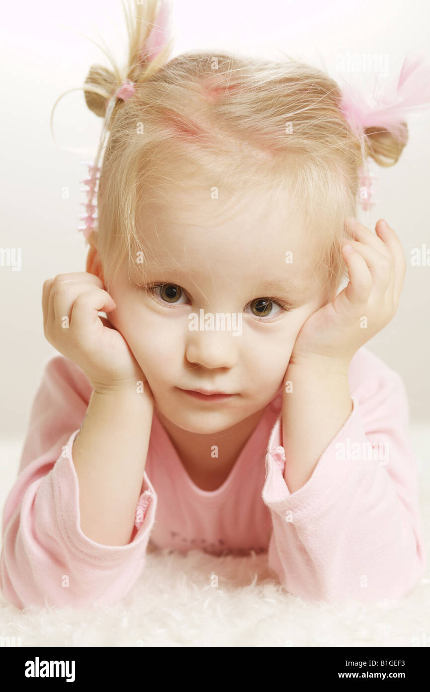 Embarrassed small girl portrait hi-res stock photography and images - Alamy