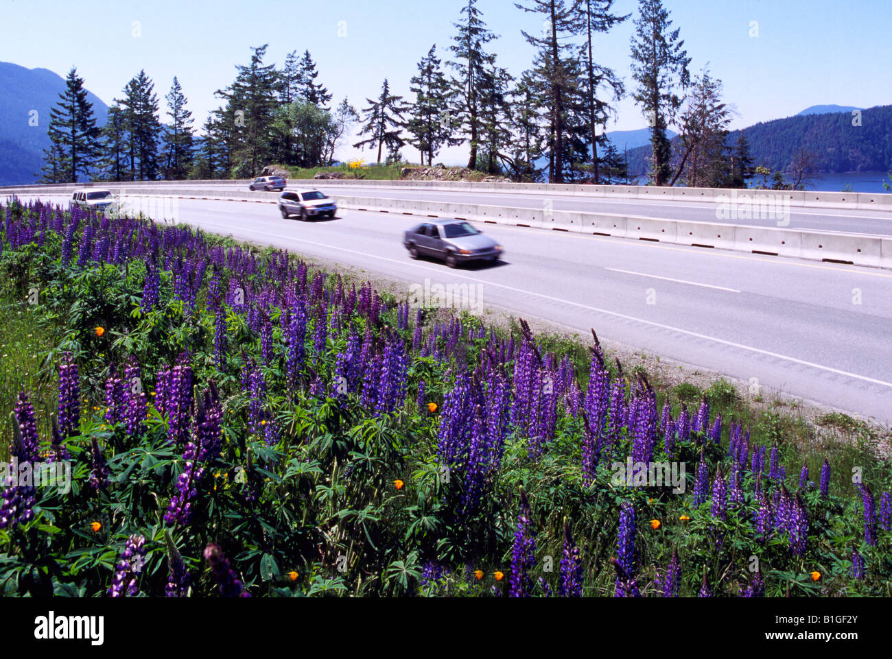 Scenic "Sea to Sky" Highway (Hwy 99) from Vancouver to Whistler, BC ...