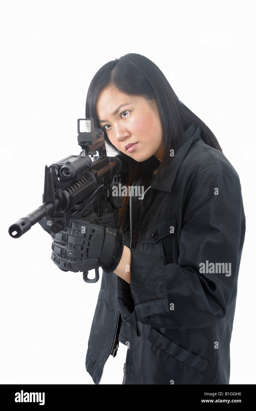 Girl woman gun killer kill assassin sas swat navy seal special force ...