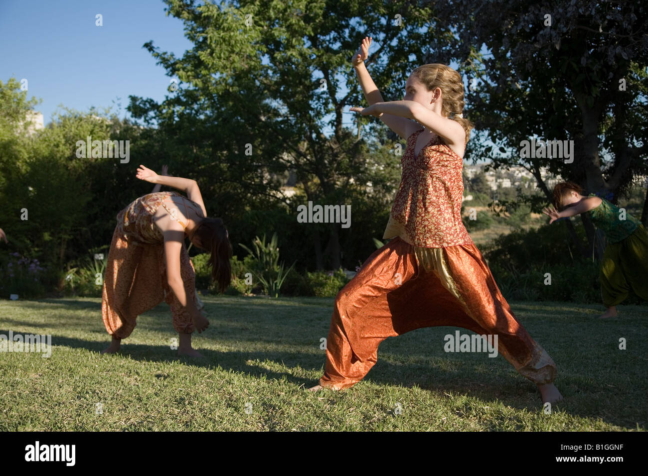 Stock Photo of Young Girls Dancing in Nature Stock Photo - Alamy