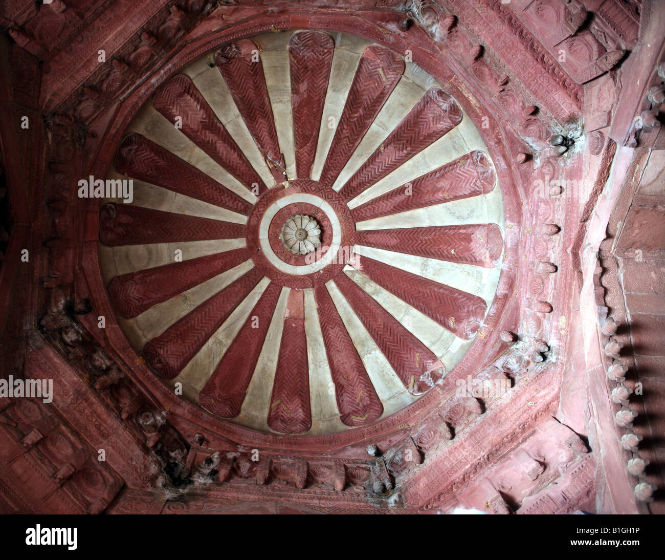 A ceiling of the palace inside the Red Fort Agra India AKA Lal Qila ...