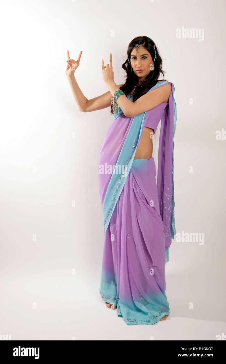 Indian dance position young woman dancer teenager Young woman dressed ...