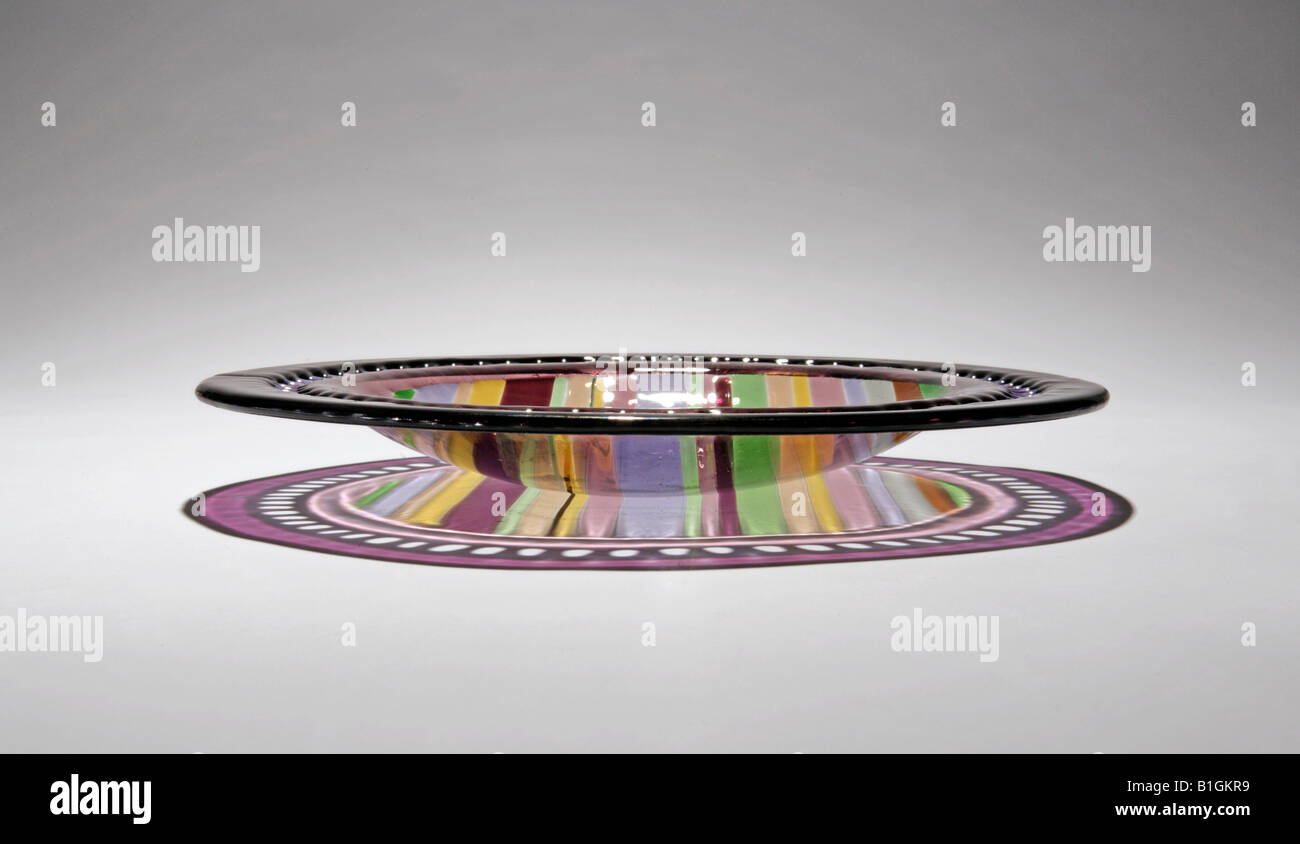 coloured glass plate with light shining through it. Mix of secondary ...