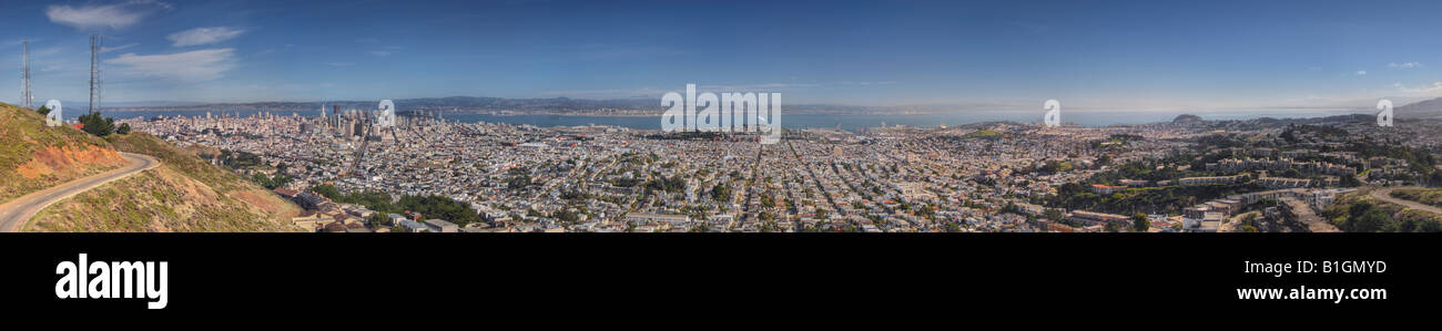 Panorama overlooking San Francisco, taken from Twin Peaks Stock Photo - Alamy