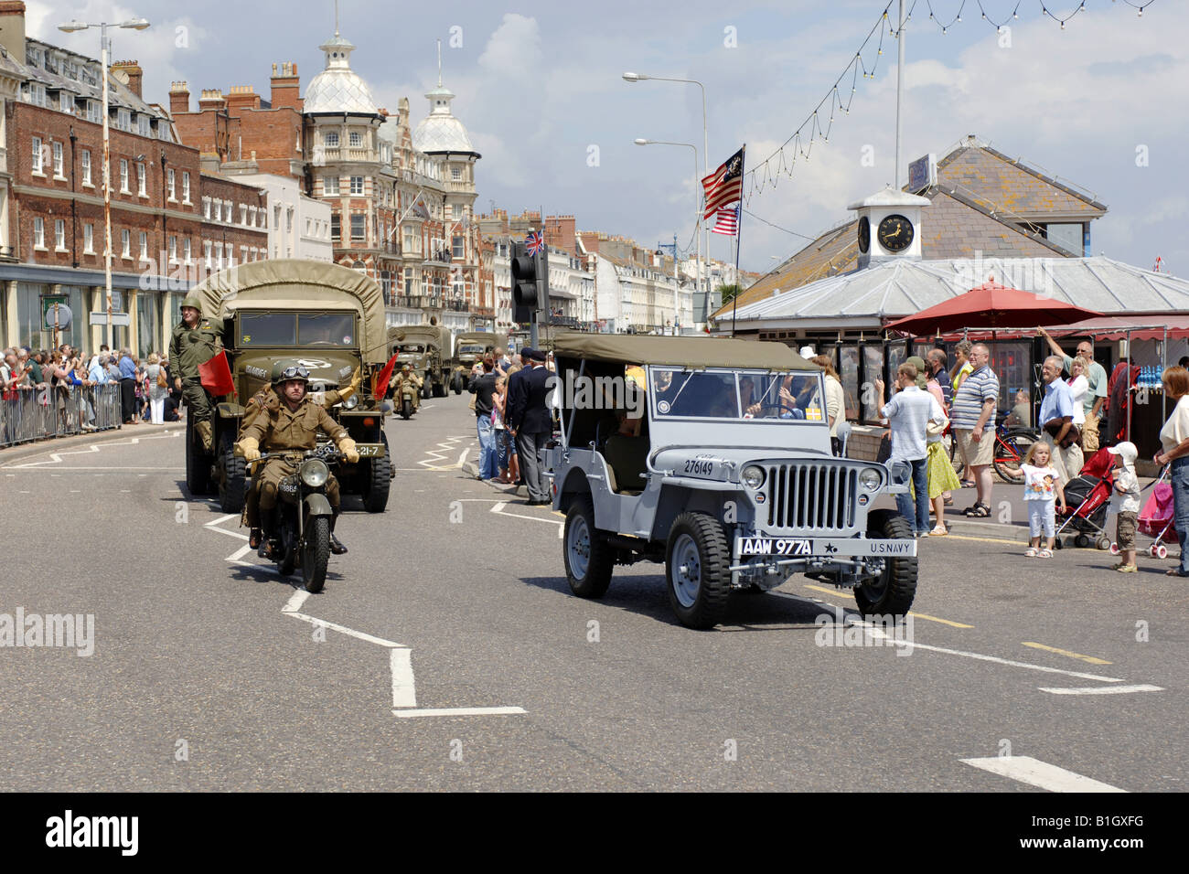 WW2 Ford Willys Jeep taking part in the parade on the streets of ...