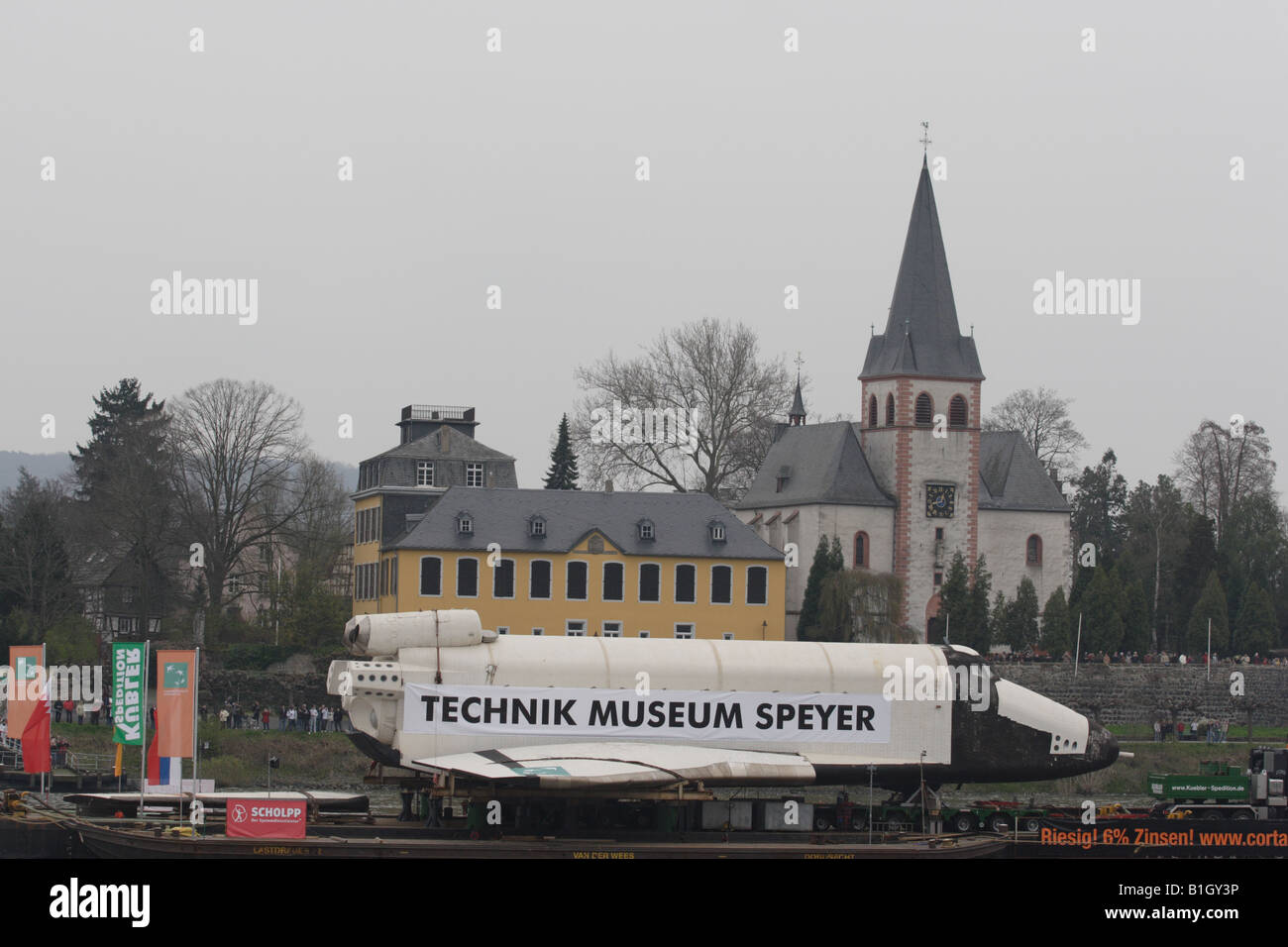 Russian space shuttle Buran is transported on a ship to Speyer Technik ...