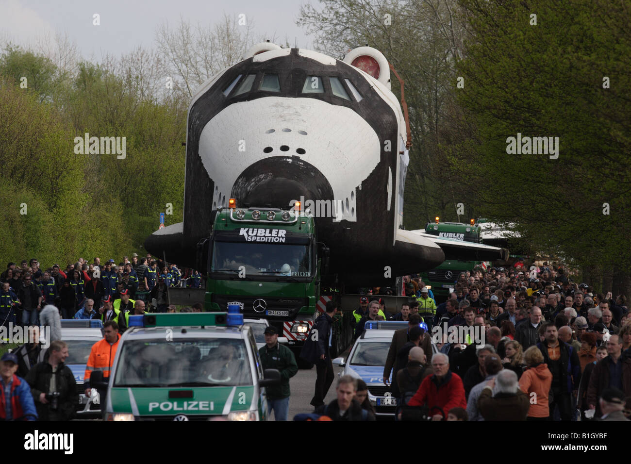 Transport of Russian space shuttle Buran to Speyer Germany The shuttle ...