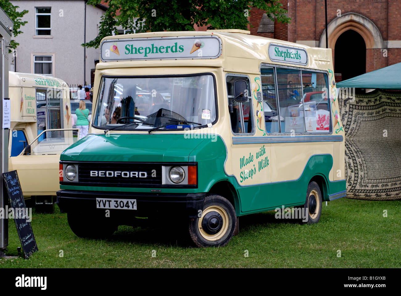 Shepherds sheep`s milk ice cream van, UK Stock Photo - Alamy