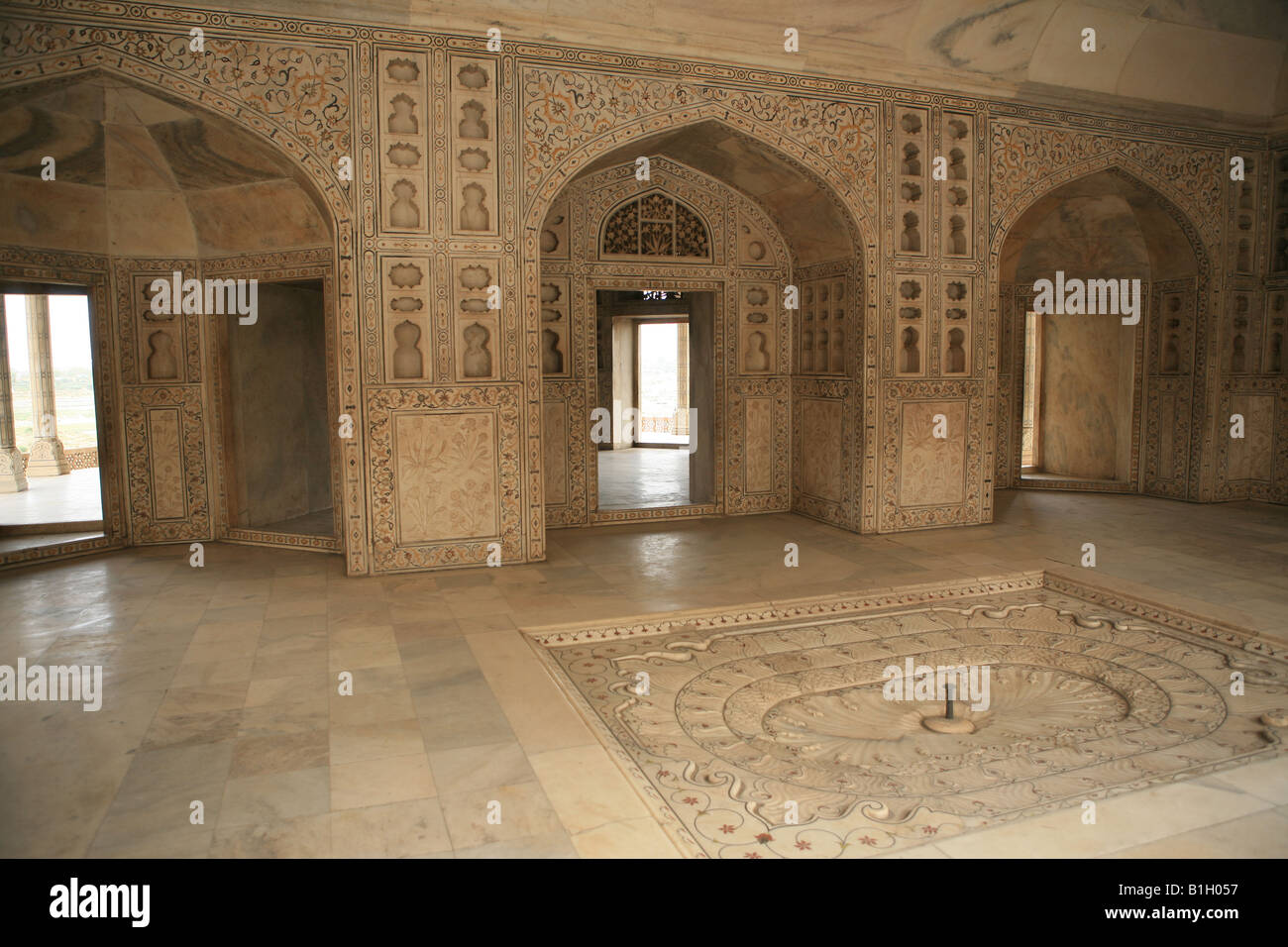 The palace interior inside the Red Fort Agra India AKA Lal Qila Fort ...