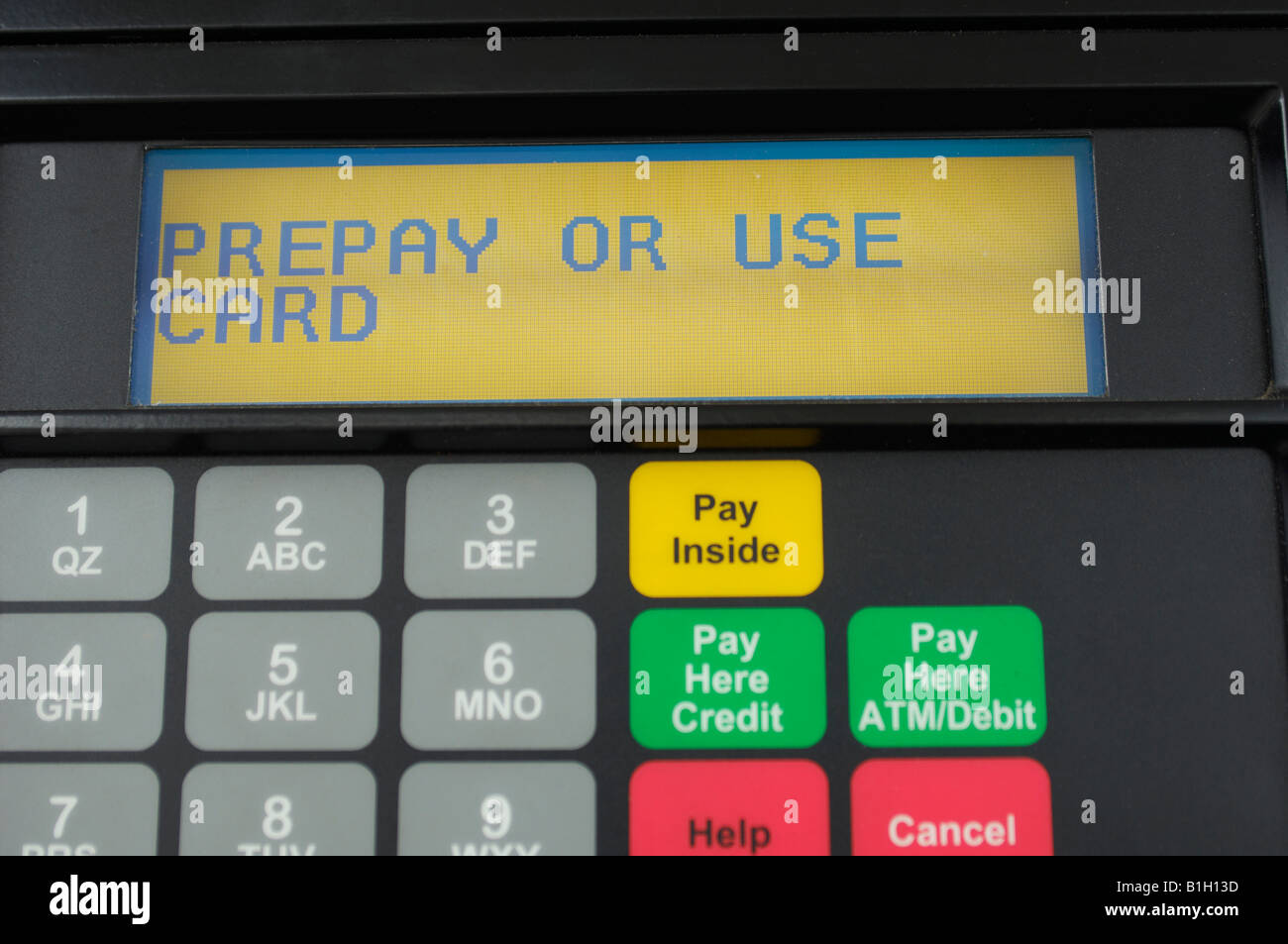 Screen of gas pump with automatic payment, close-up Stock Photo - Alamy