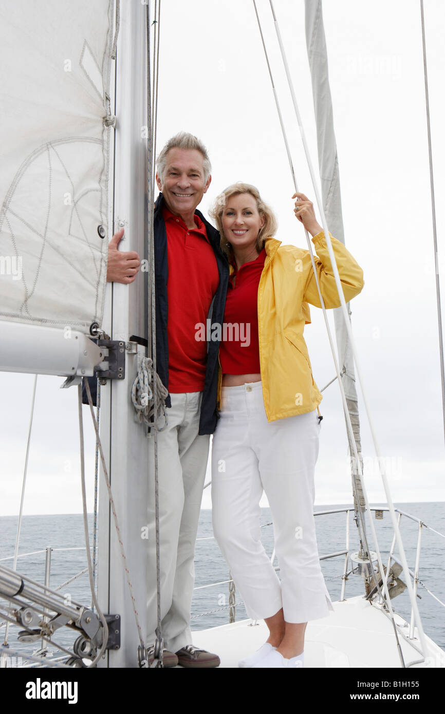 Couple on yacht, portrait Stock Photo - Alamy