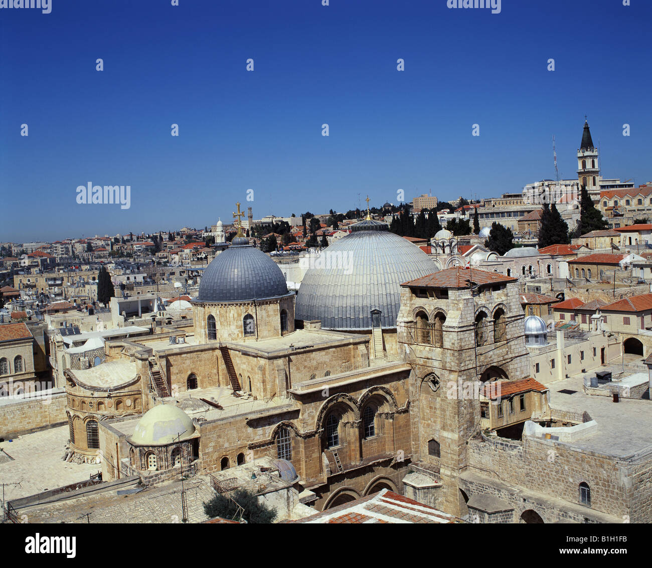 High angle view of a church, Church of the Holy Sepulchre, Jerusalem ...