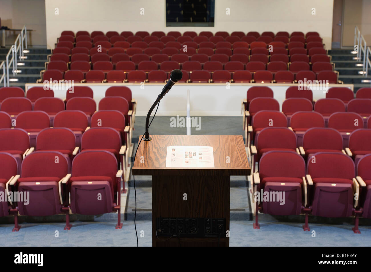 Empty podium in a lecture auditorium hi-res stock photography and ...