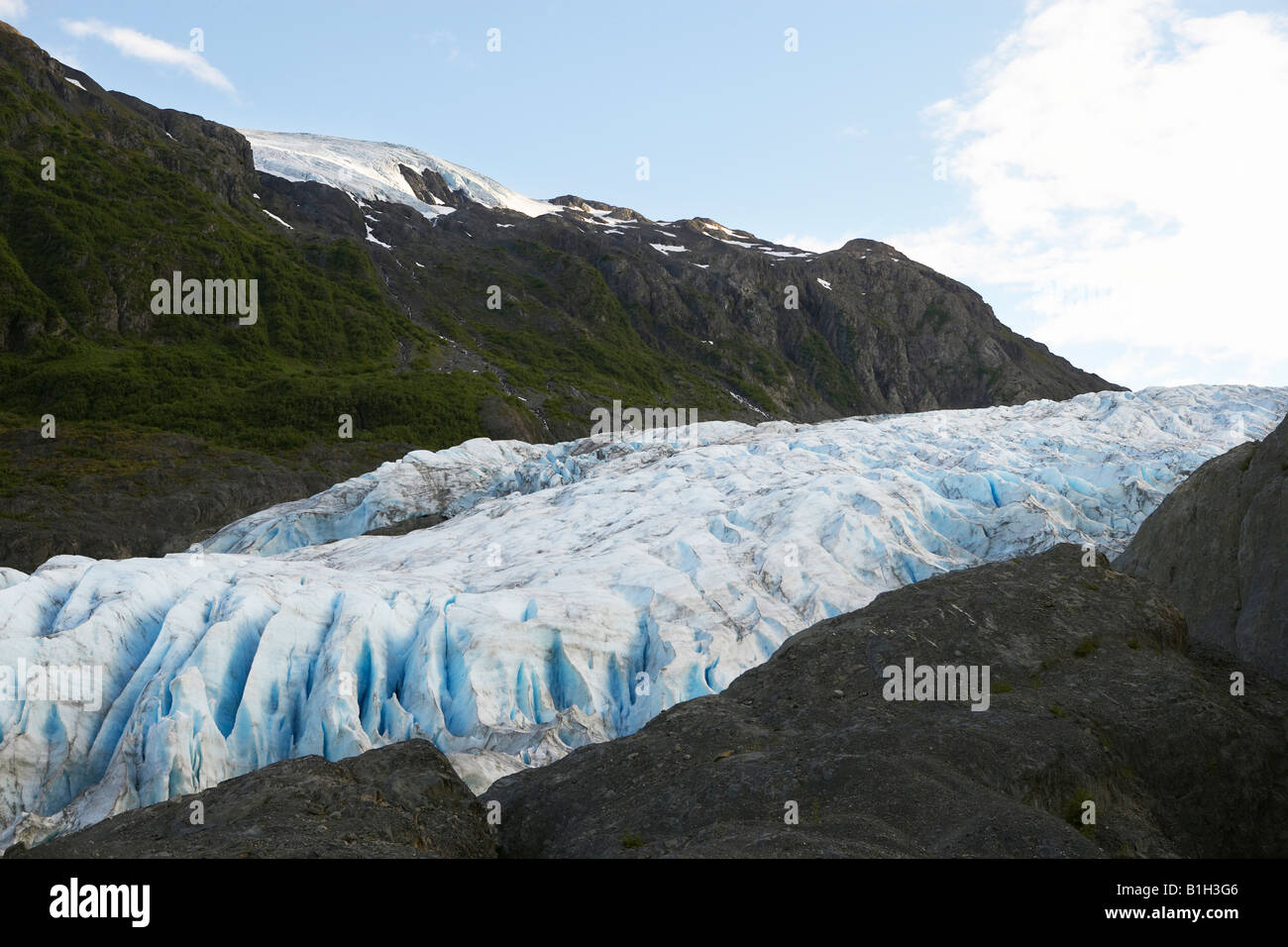 USA, Alaska, glacier between cliffs Stock Photo - Alamy