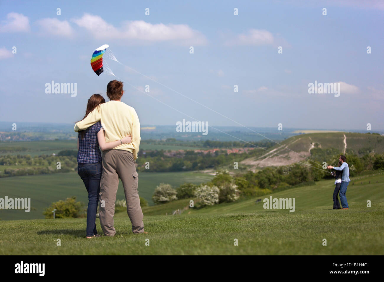 Flying kite friends hi-res stock photography and images - Alamy