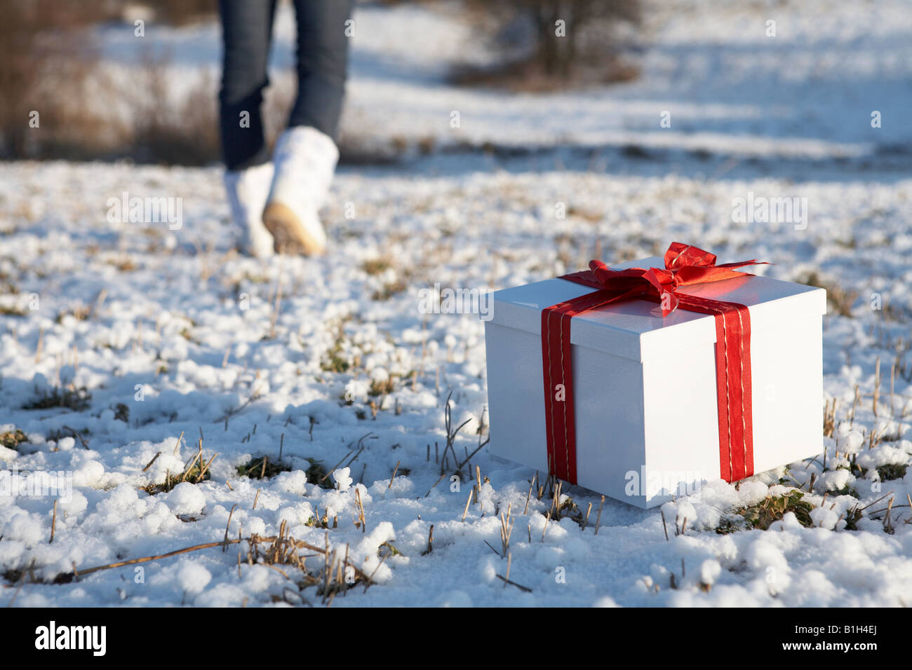 Gift and snow hi-res stock photography and images - Alamy